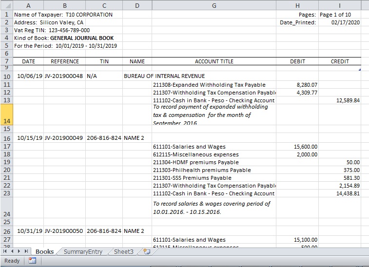 Sample Books Of Accounts Looseleaf And CAS Sample Books Of Accounts Looseleaf And CAS